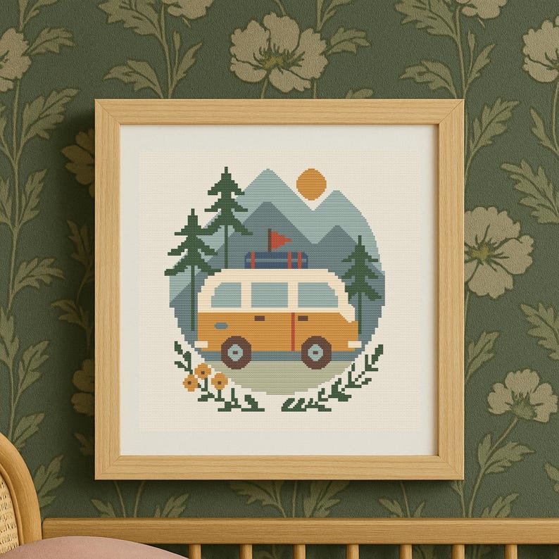 Camp Cross Stitch Pattern | Travel Adventure Embroidery | Camping ...