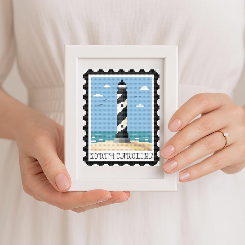 North Carolina Cross Stitch Pattern, Cape Hatteras Lighthouse Xstitch ...