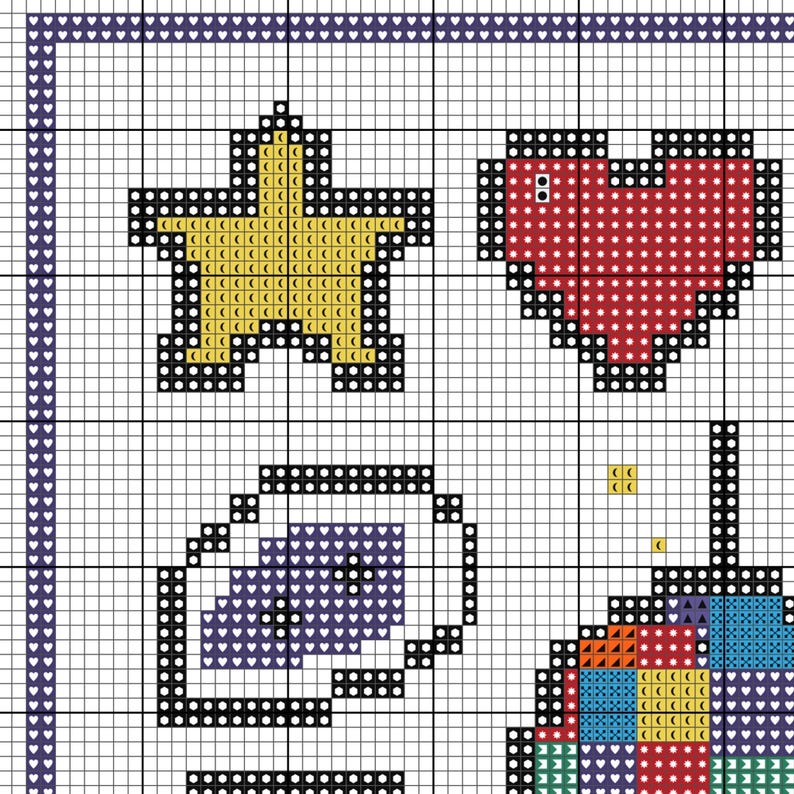 Gaming Cross Stitch Pattern | Retro 90's Gamer Vibes | Modern ...