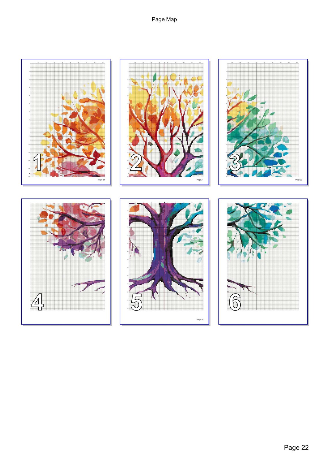 Tree of Life Cross Stitch Pattern | Crossstitch Tree of Life | Colorful ...