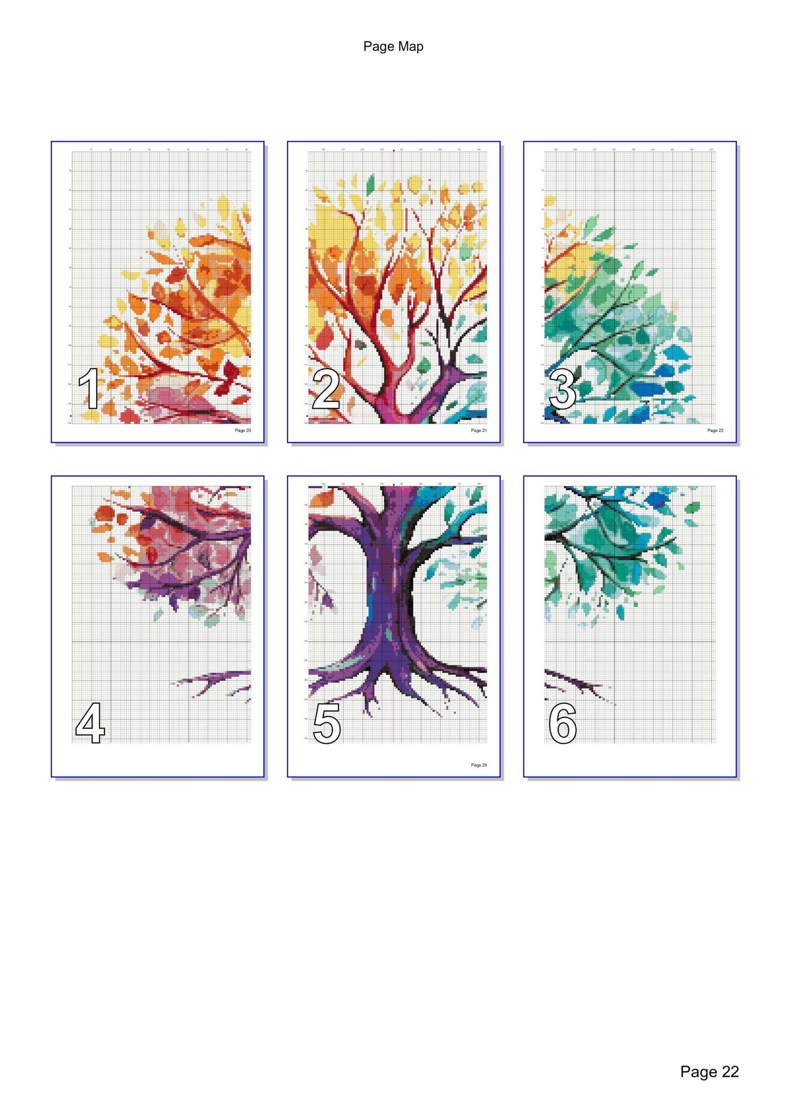 Tree of Life Cross Stitch Pattern, Crossstitch Tree of Life, Colorful ...