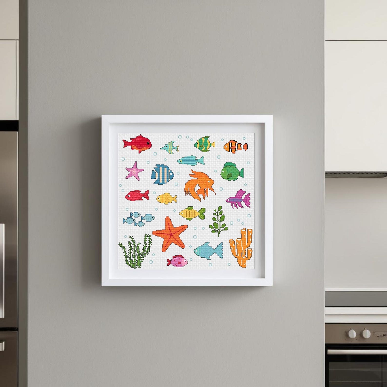 Fish Cross Stitch Pattern | Underwater Cute Fish Embroidery | Aquarium ...