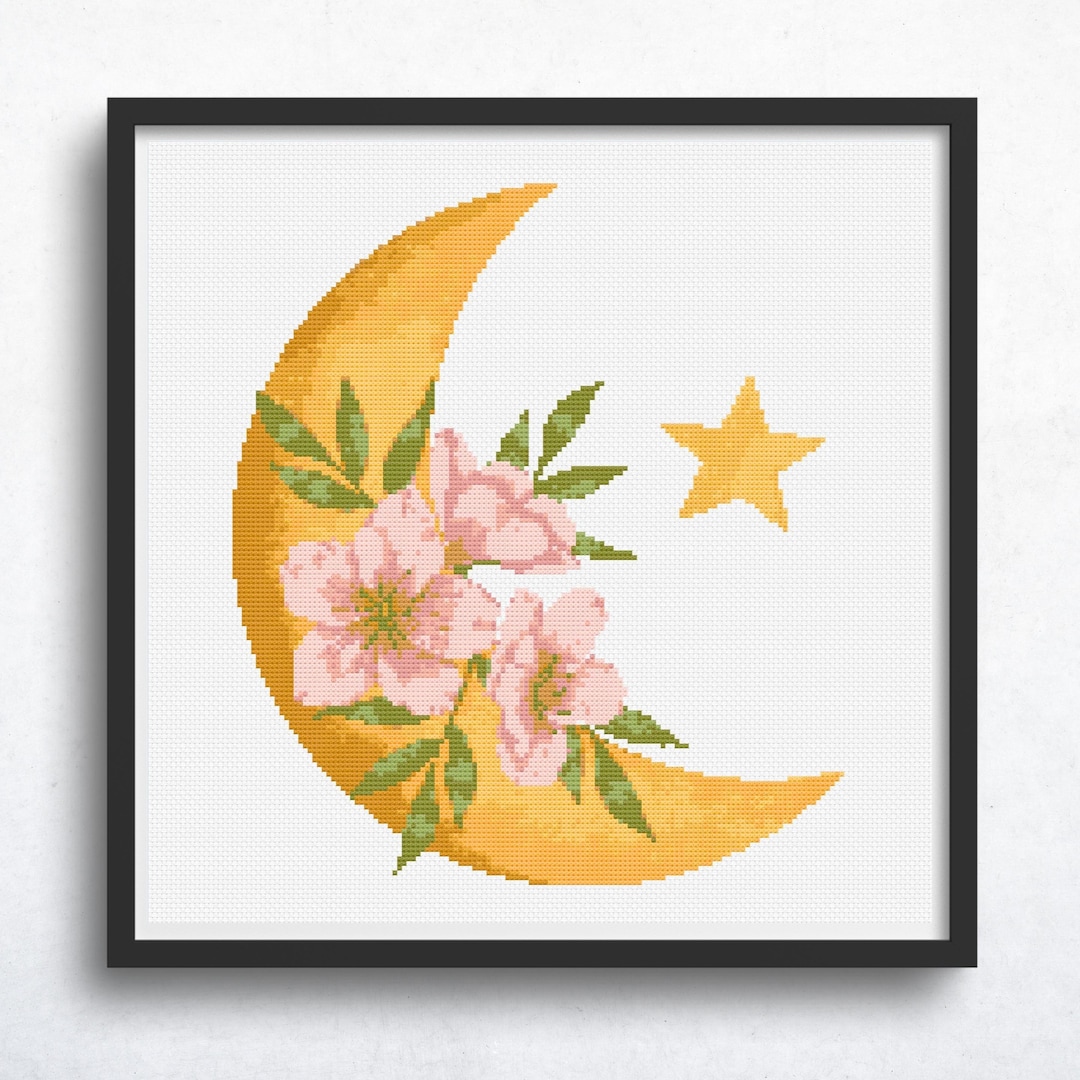 Ramadan Cross Stitch Pattern | Crescent Moon & Star Cross Stitch | Eid ...