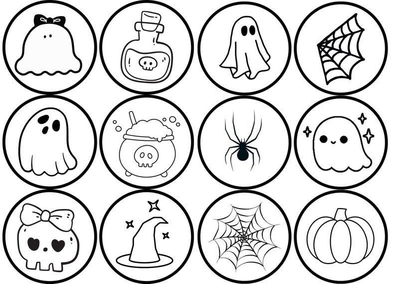 Ghosts Punch Needle Pattern, Spooky Cute Coaster Bundle Template, Witch ...