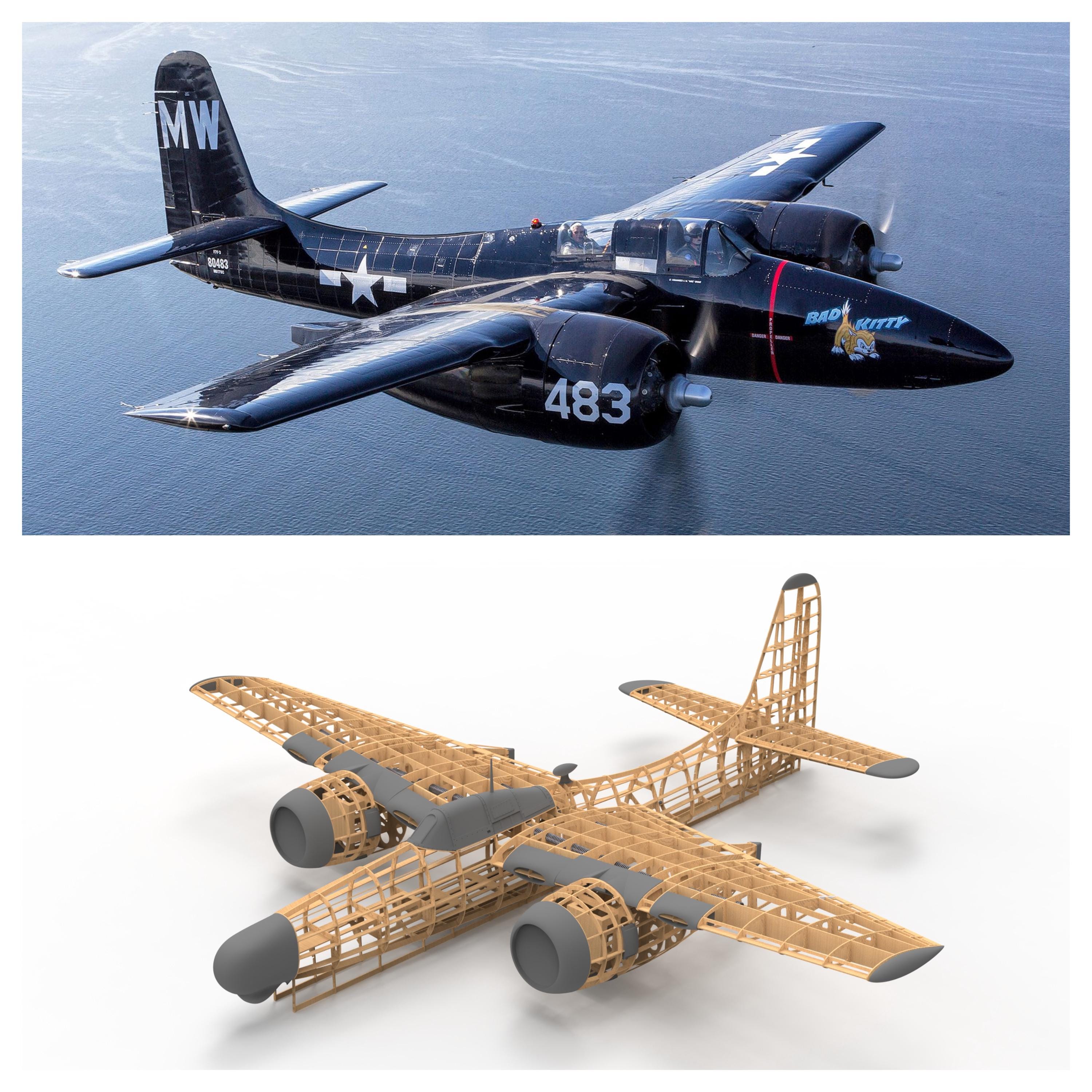 1/6 Grumman F7F Tigercat - DXF Plans - Etsy