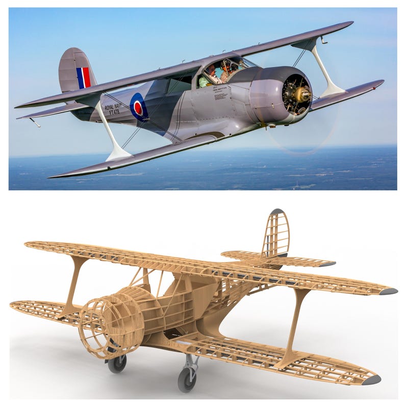 1/4 Beechcraft Model 17 Staggerwing - DXF Plans - Etsy