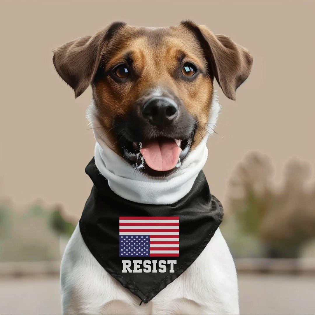 Patriotic Clip-on Pet Bandana - Upside Down American Flag, Resist ...