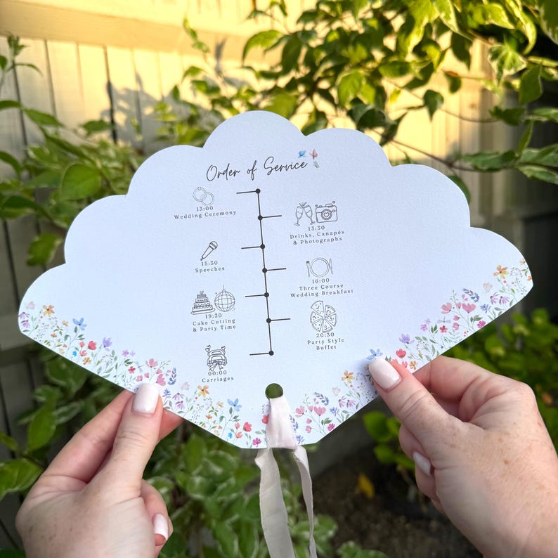Wedding Program Fan Template | Download Edit in Canva | Garden Party ...