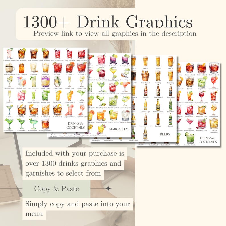 Modern Signature Drinks Bar Menu | Editable Wedding and Party Bar Menu ...