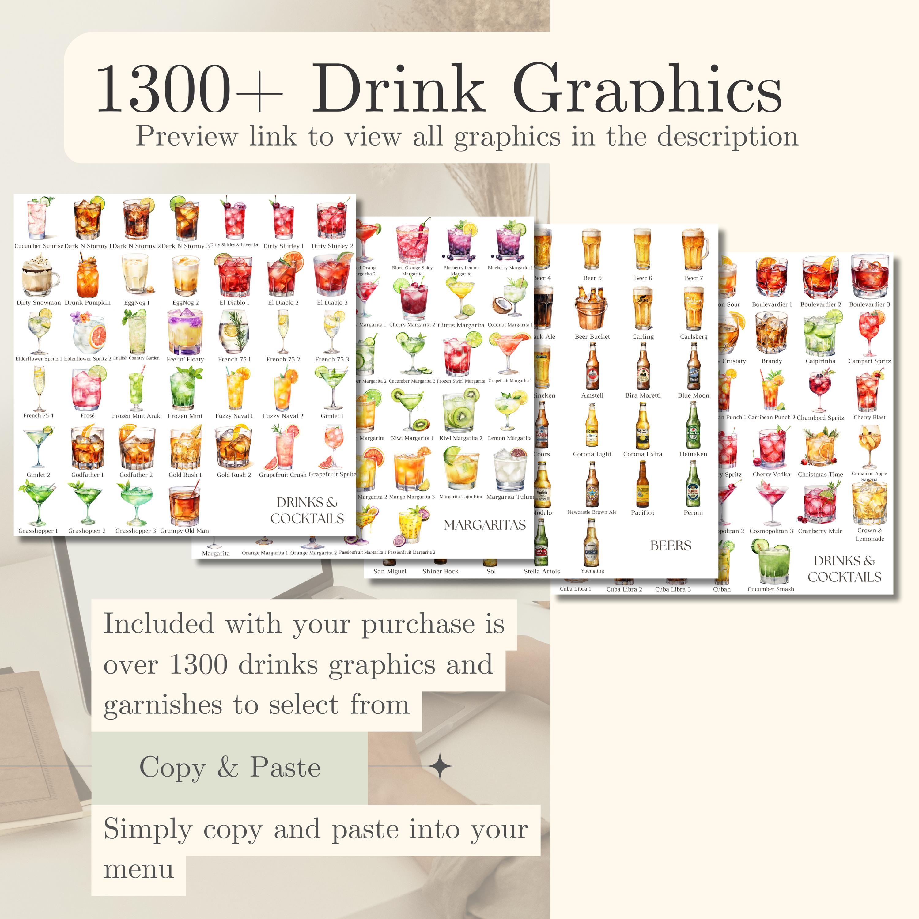 Modern Signature Drinks Bar Menu | Editable Wedding and Party Bar Menu ...