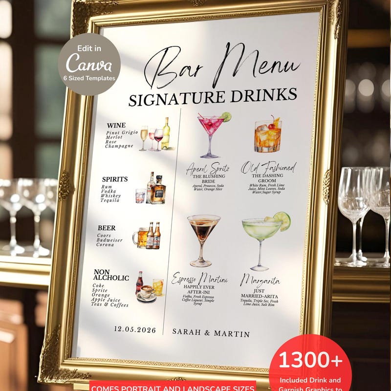 Drinks Customizable - Etsy