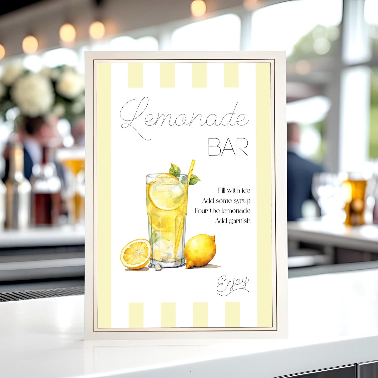 Lemonade Bar Sign | Editable Wedding and Party Bar Menu | Canva Drinks ...