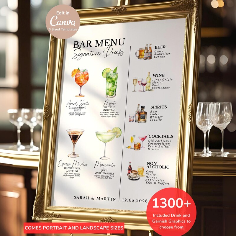 Bar Menu Background Images - Etsy Canada