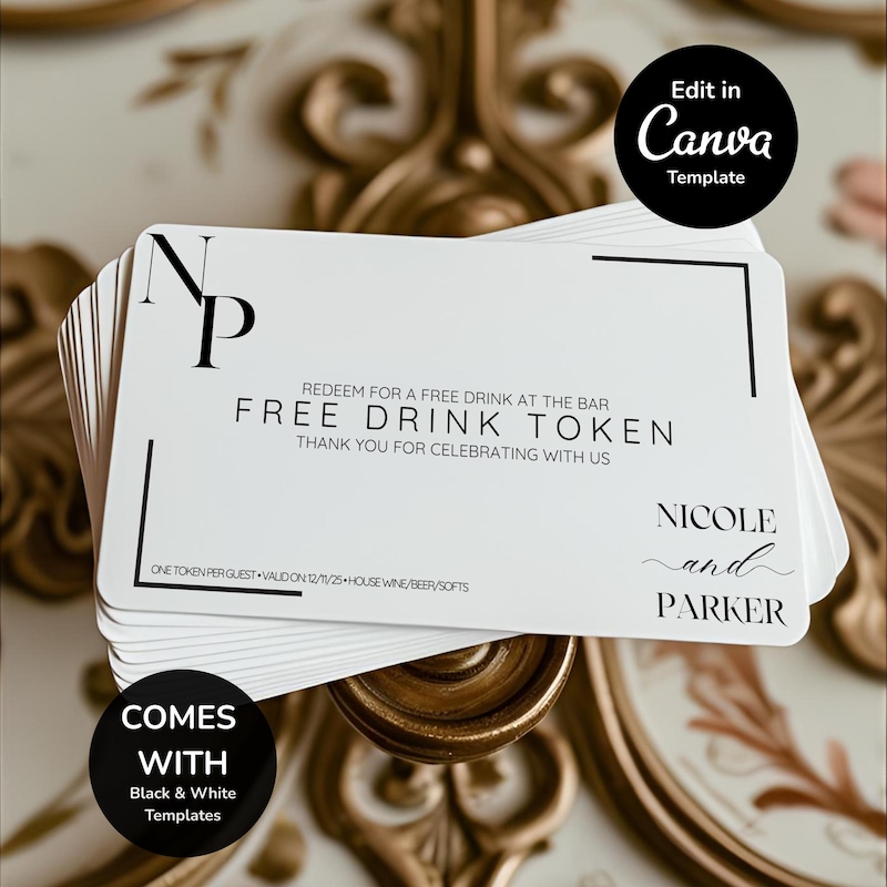 Printable Drink Token - Etsy UK