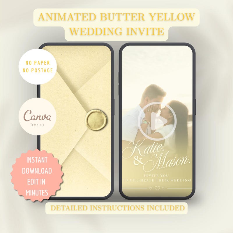 Butter Yellow Template - Etsy UK