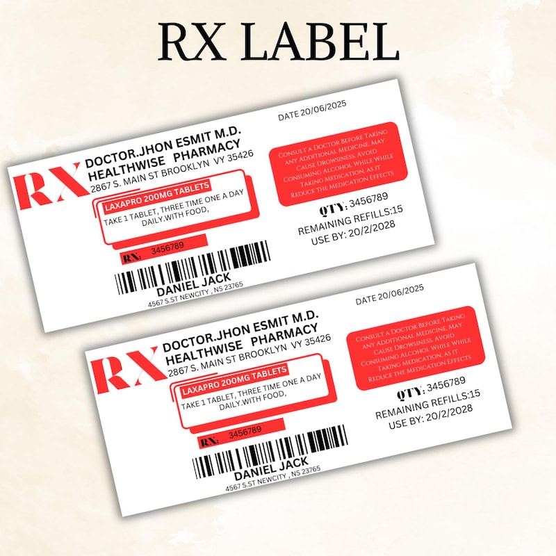 Funny Prescription Labels - Etsy