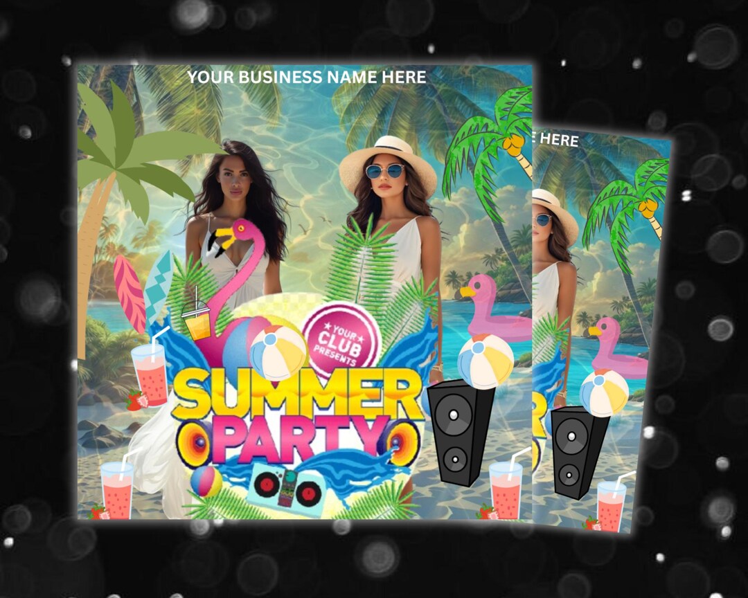 Pool Party Flyer, Wet and Wild Pool Party Flyer, Summer Beach Party ...