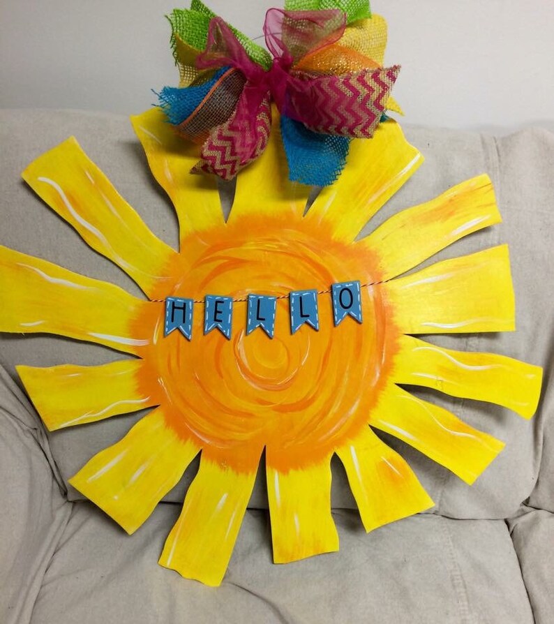 Sunshine Summertime Sun Wood Door Hanger | Etsy