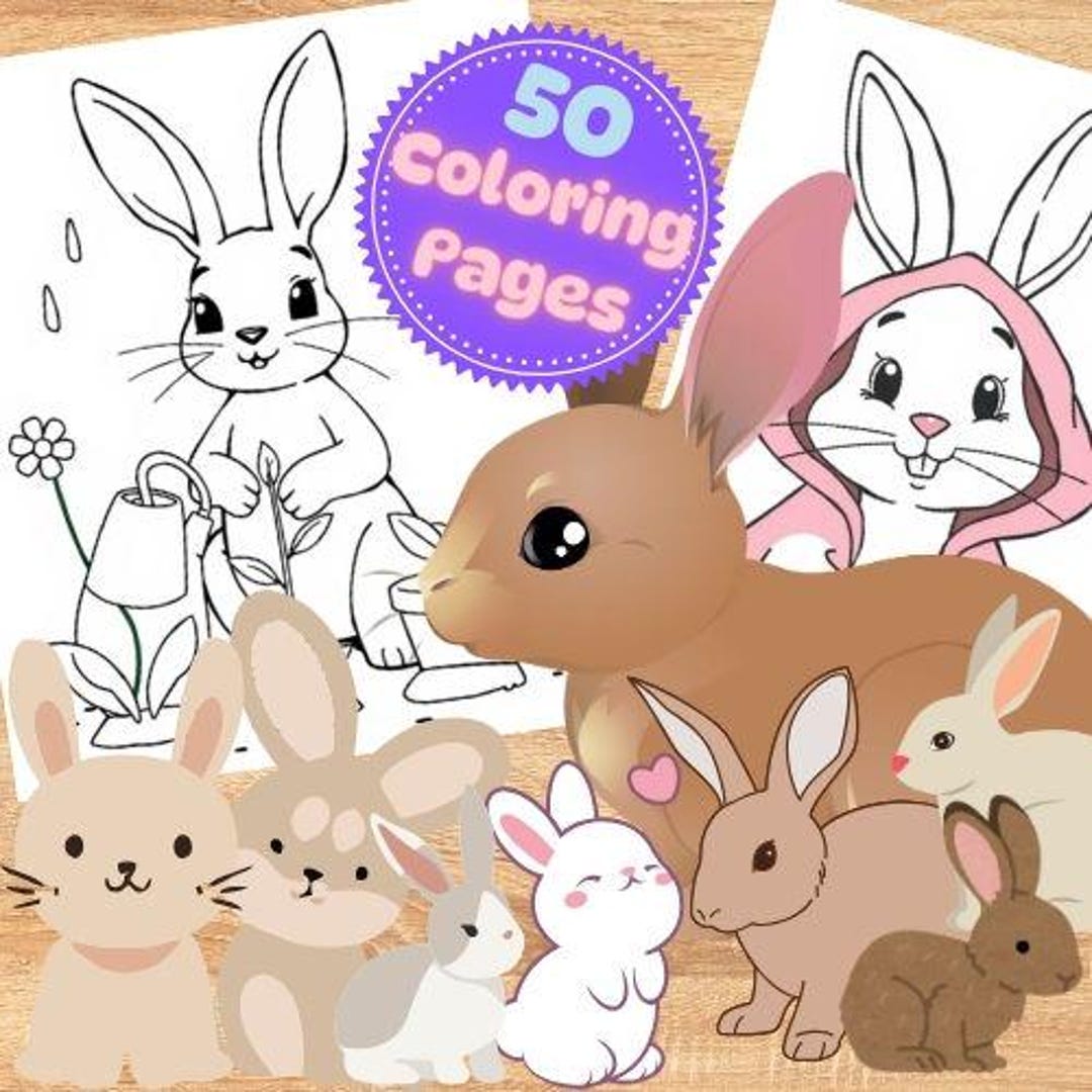 Printable Coloring Pages From a PDF - Bouncing Bunnies & Hopping Hares ...