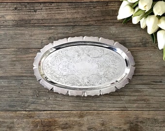 Vintage silver tray | Etsy