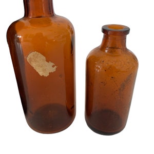 Lot of 5 Antique Amber Medicine Bottles / Apothecary Bottles - Etsy