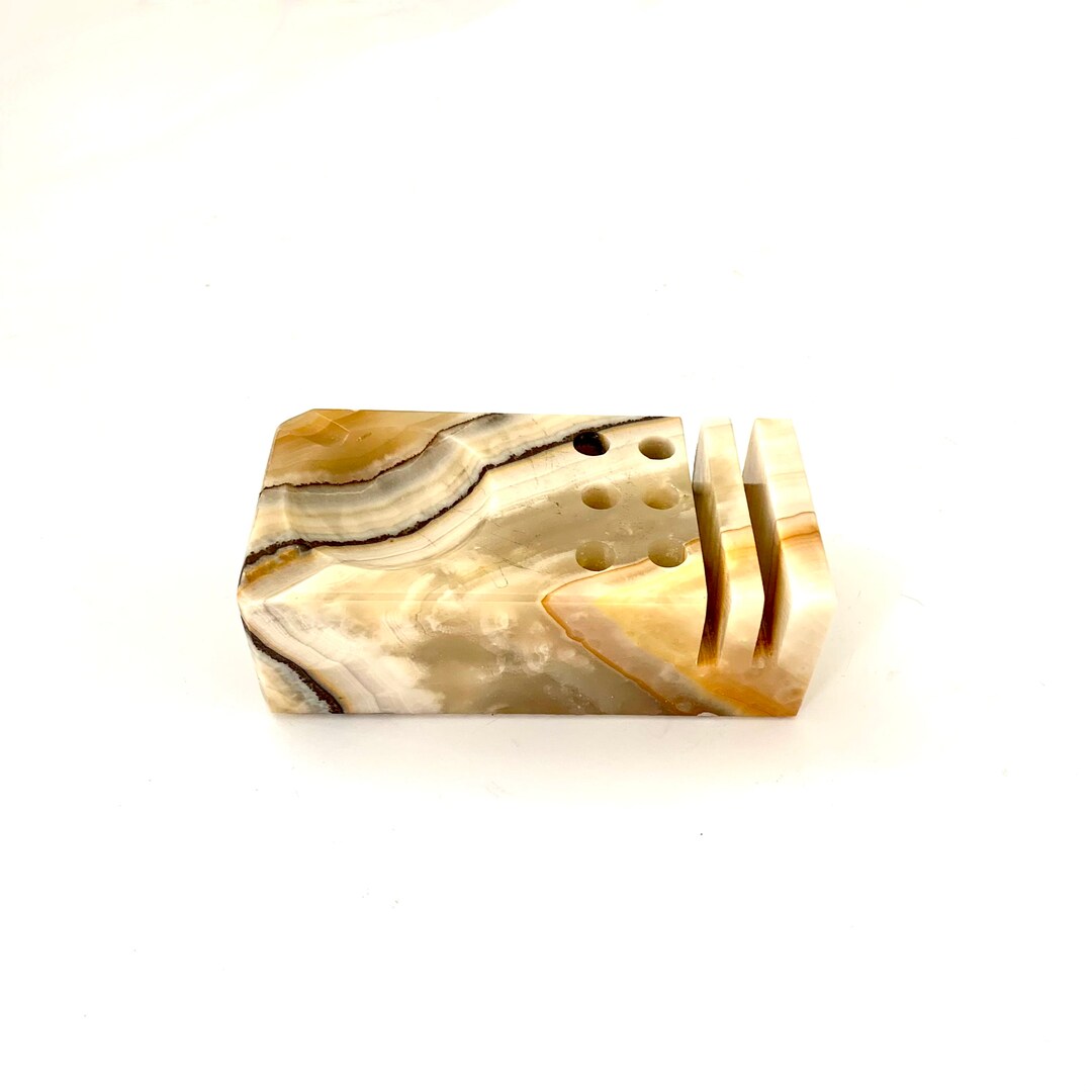 Alabaster Stone Office Block File and Pen Holder With Ashtray - Etsy