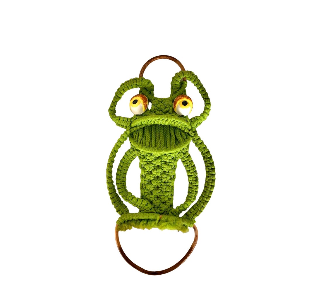 Vintage Green Macrame Frog Towel Holder Ring 1960s Mod Decor - Etsy
