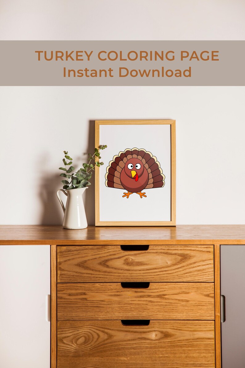 Turkey Coloring Page for Kids | Thanksgiving Activity Printable | Fall ...
