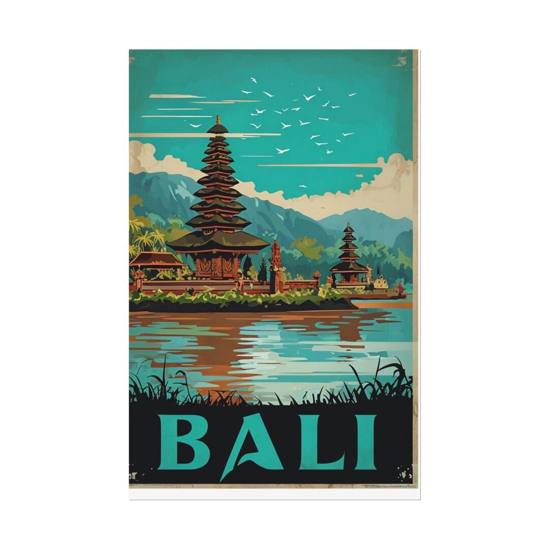 Bali Travel Poster, Rolled Posters for Home Decor, Vintage Art Deco ...
