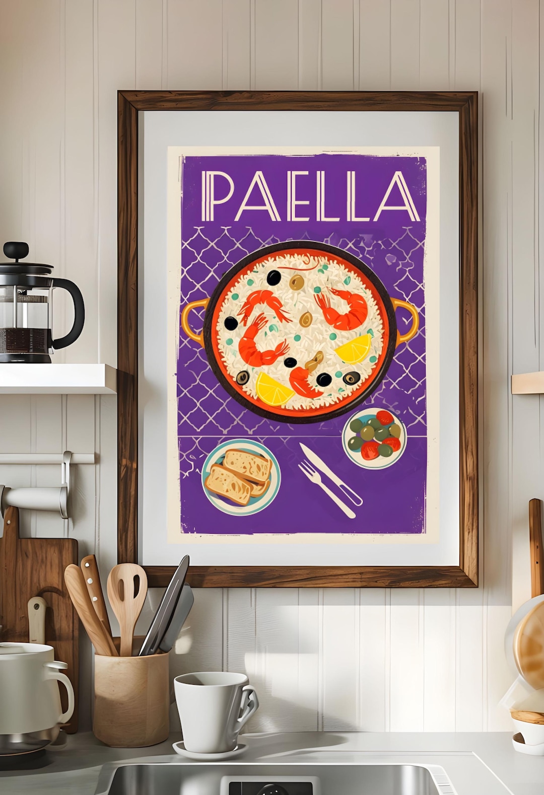 Vintage-style Paella Poster – Spanish Cuisine Kitchen Decor - Etsy