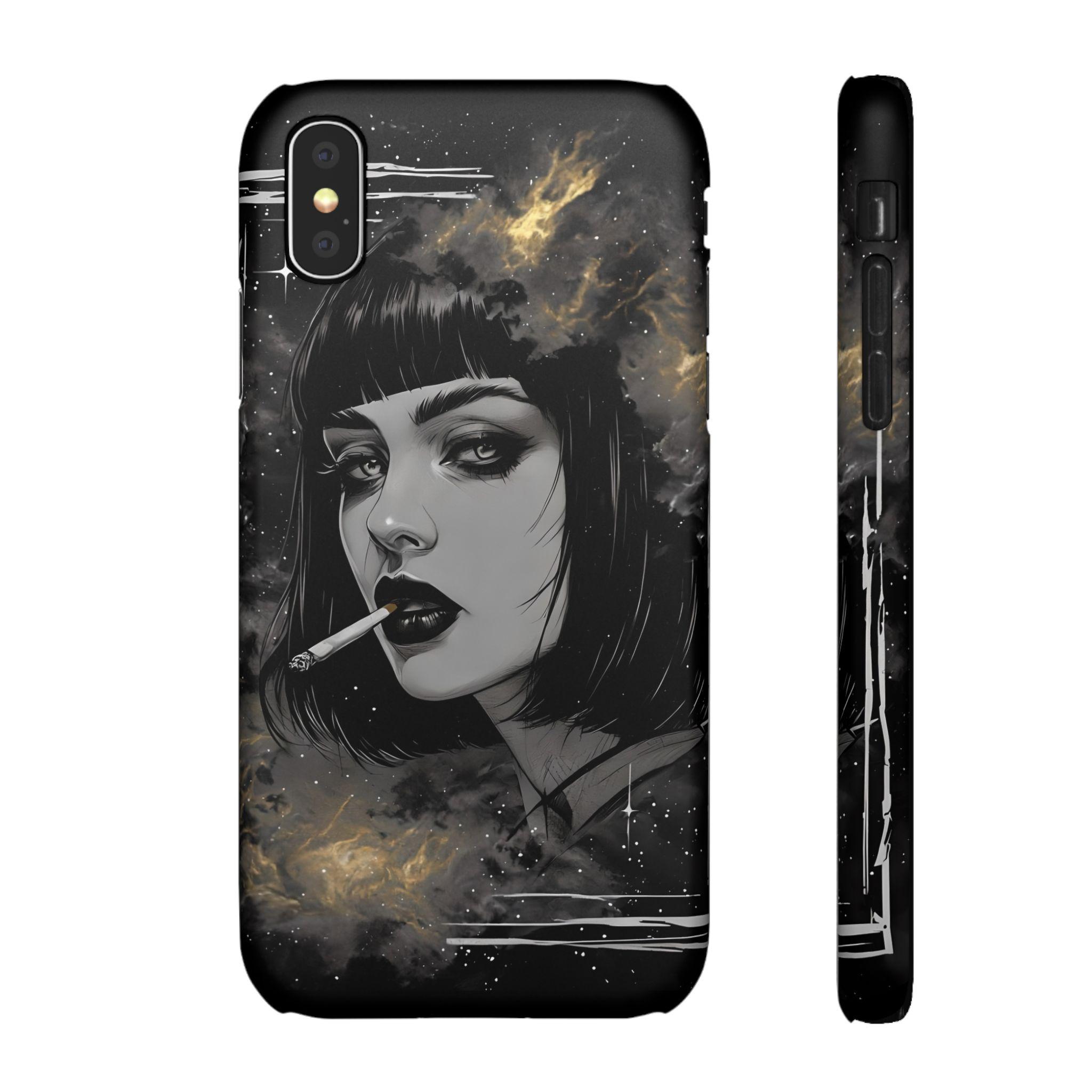 Goth Girl Snap Case, Dark Smoking Gothic Phone Cover, Alternative Girl ...