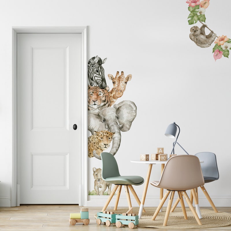 Jungle Animals Door Decal - Etsy