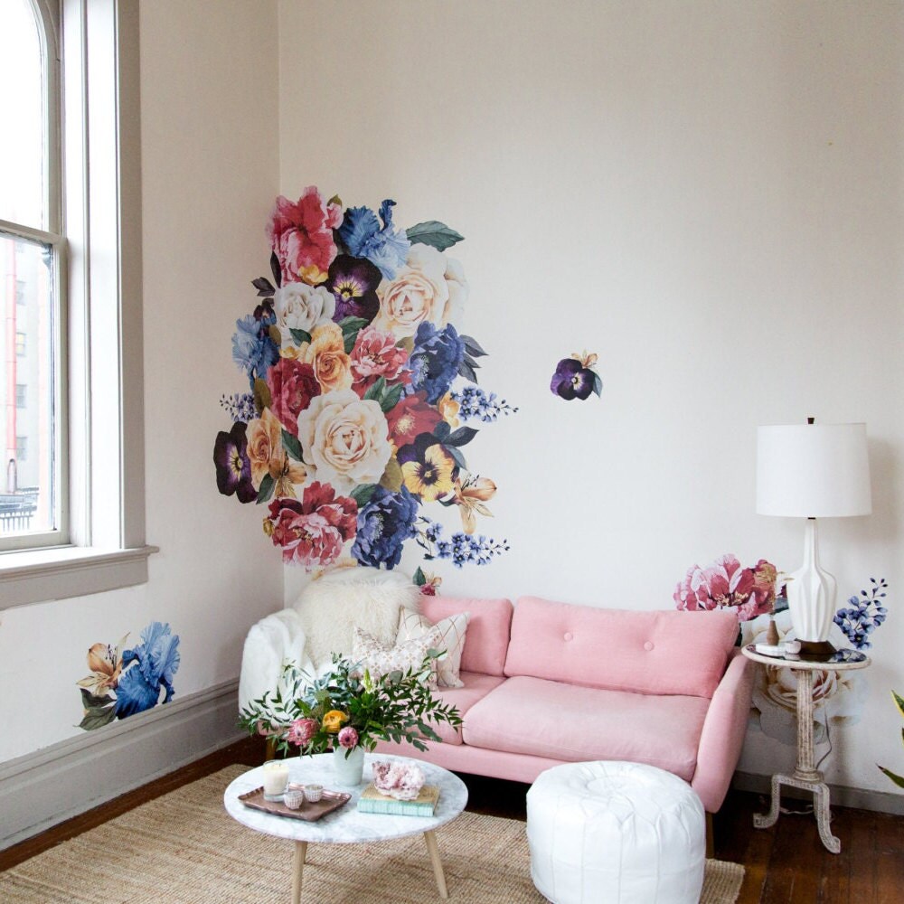 Vintage Floral Wall Decals | Urbanwalls - Etsy Canada