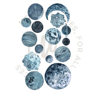 Blue Planets Wall Decals | Urbanwalls - Etsy