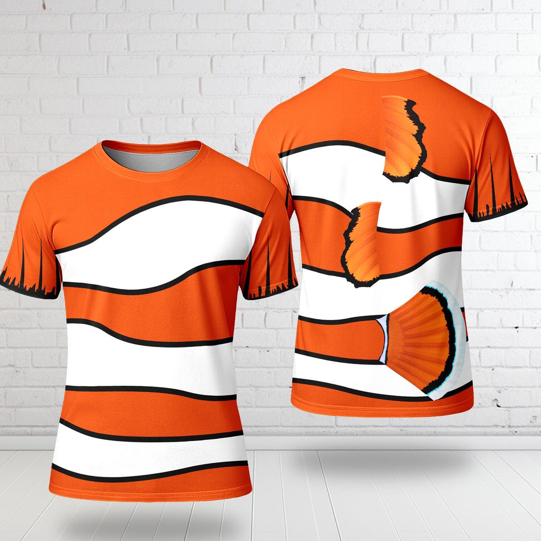 Marlin Costume T-shirt, Marlin Halloween Cosplay Tee, Finding Nemo ...