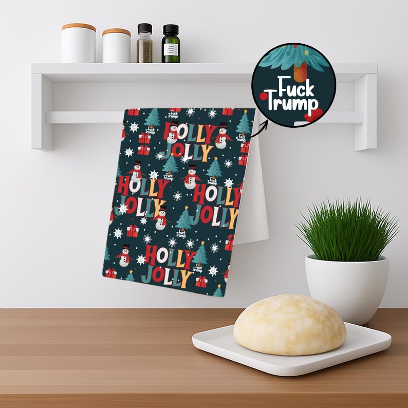 Subtle F*ck Trump Christmas Candy Hand Towel, Funny Political Home ...