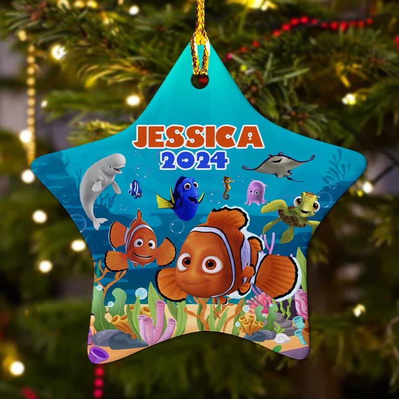 Personalized Finding Nemo Christmas Ornament, Fish Movie Character ...