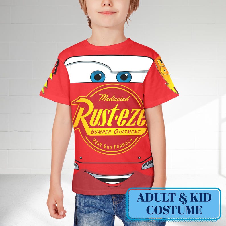 Lightning Mcqueen Unisex Costume T-shirt, Cars Lightning Mcqueen ...