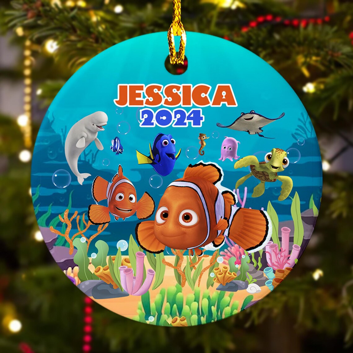 Personalized Finding Nemo Christmas Ornament, Fish Movie Character ...