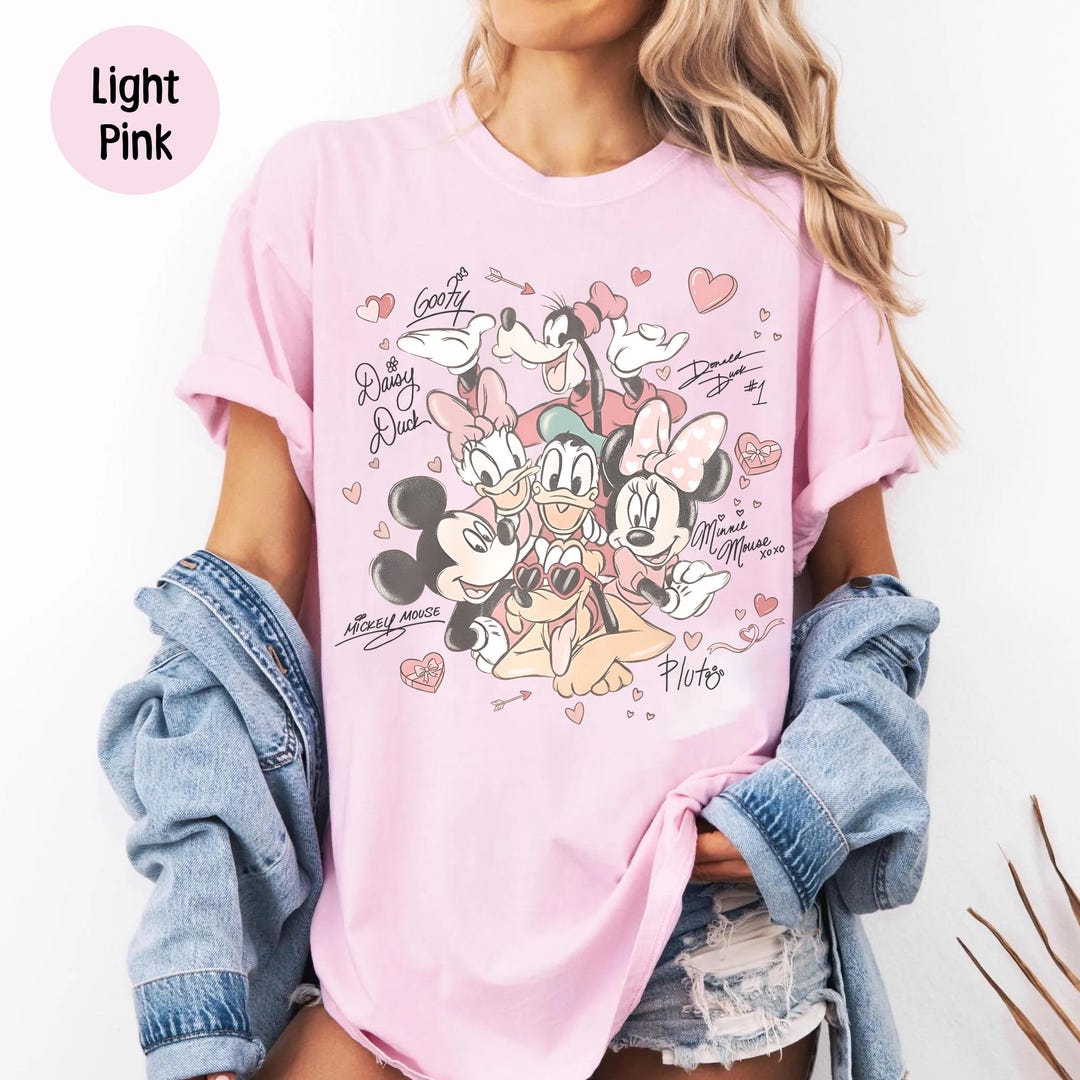Disney Mickey and Friends Signatures Valentine Shirt, Disney Matching ...