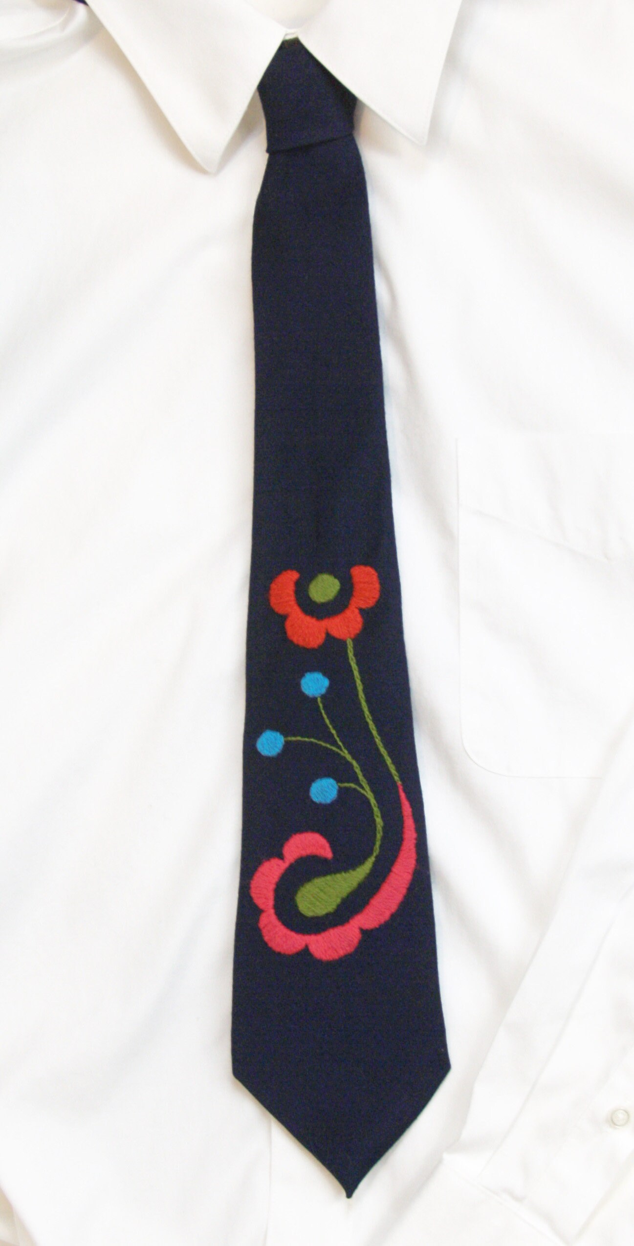 Bunad Inspired Necktie Men's Neck Tie Norwegian Embroidery Hand ...