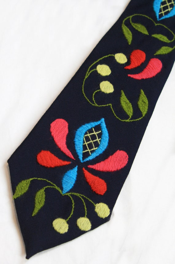Bunad Inspired Necktie Men's Neck Tie Norwegian Embroidery | Etsy