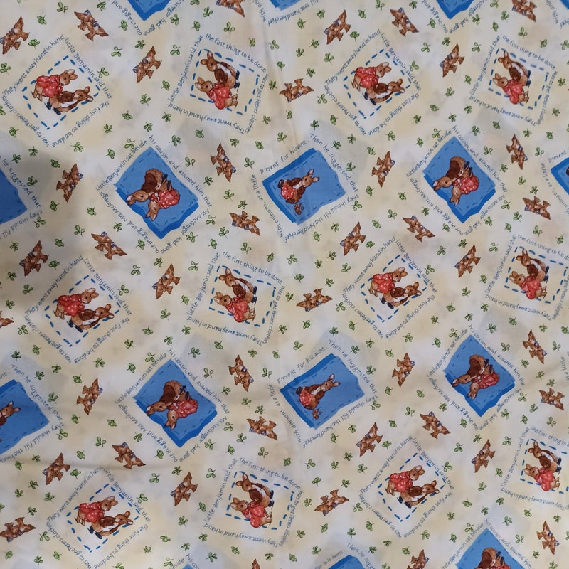 Rabbit Print Fabric - Etsy