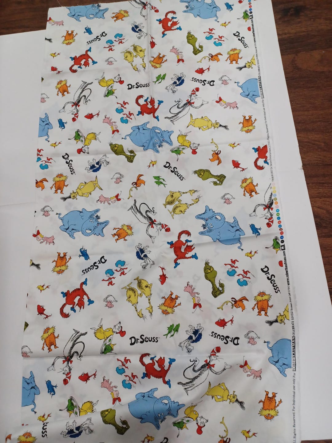 1 Yard 35" Piece of a Colorful Dr. Seuss Fabric #10790 by Robert ...