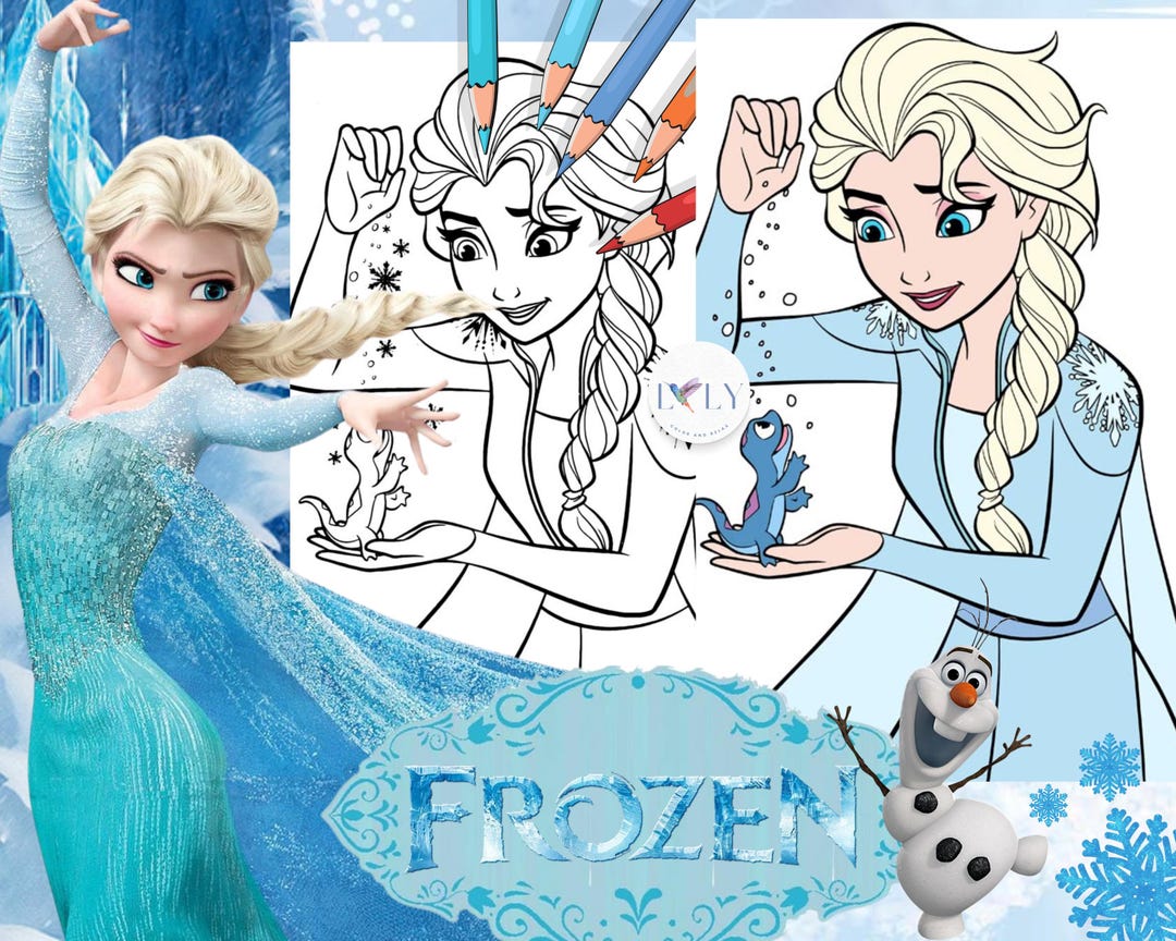 Frozen Elsa Anna Olaf Coloring Pages | PDF Coloring Book Digital ...