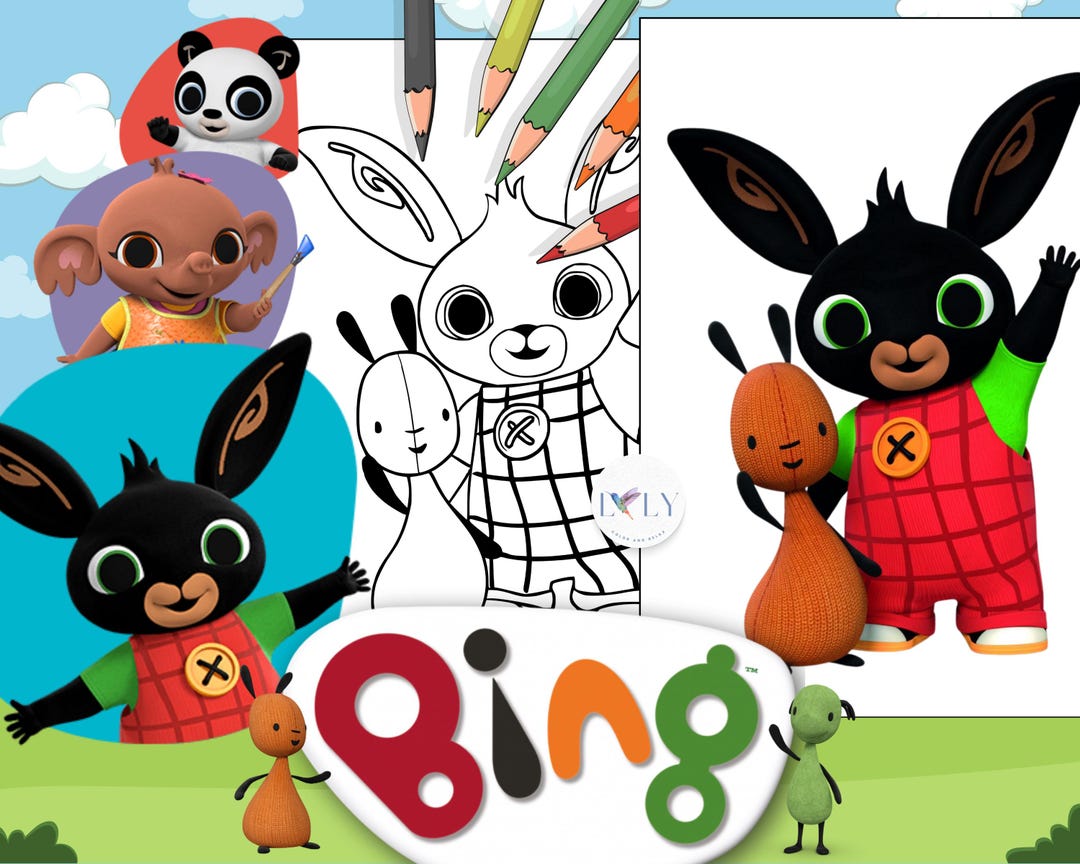 Bing Bunny Coloring Pages | PDF Coloring Book Digital Download | Bing ...