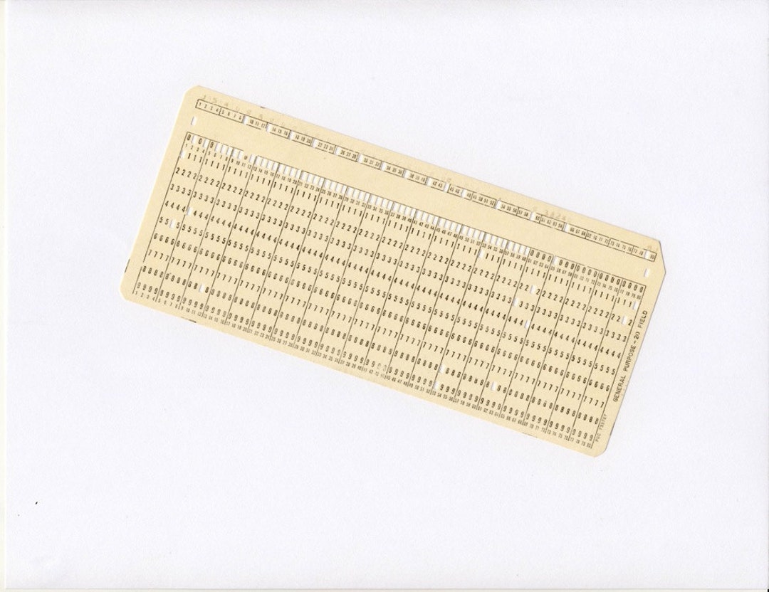Vintage Computer Punch Card Data Processing Cards - Etsy