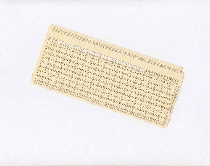 Vintage Computer Punch Card - Data Processing Cards - Etsy