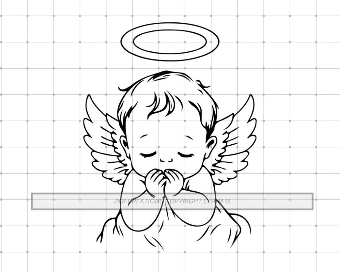 Praying Angel Svg, Boy Angels Svg Baptism, Cupid Svg, Baby Angel ...