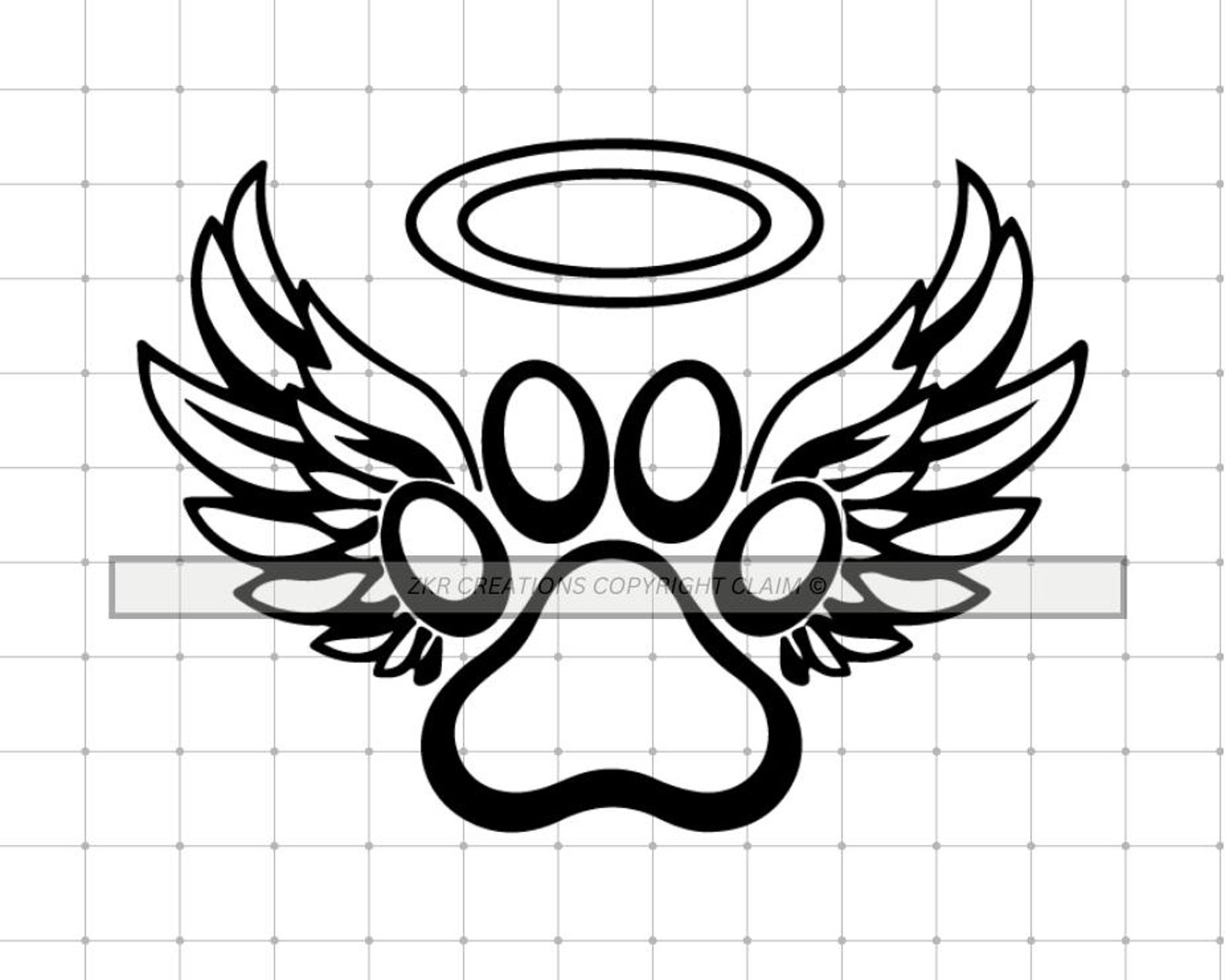 Dog Angel Wings SVG, in Loving Memory Svg, Dog Svg, Paw Svg, Dog Lover ...